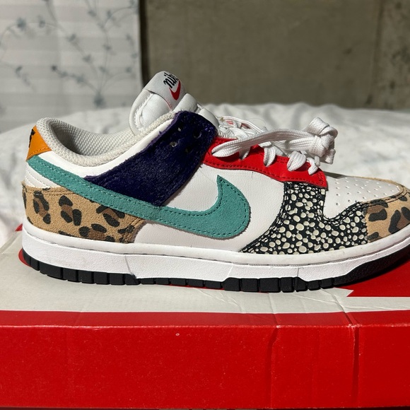 Nike | Shoes | Nike Womens Dunk Low Se Safari Animal Patchwork Dn38660 ...